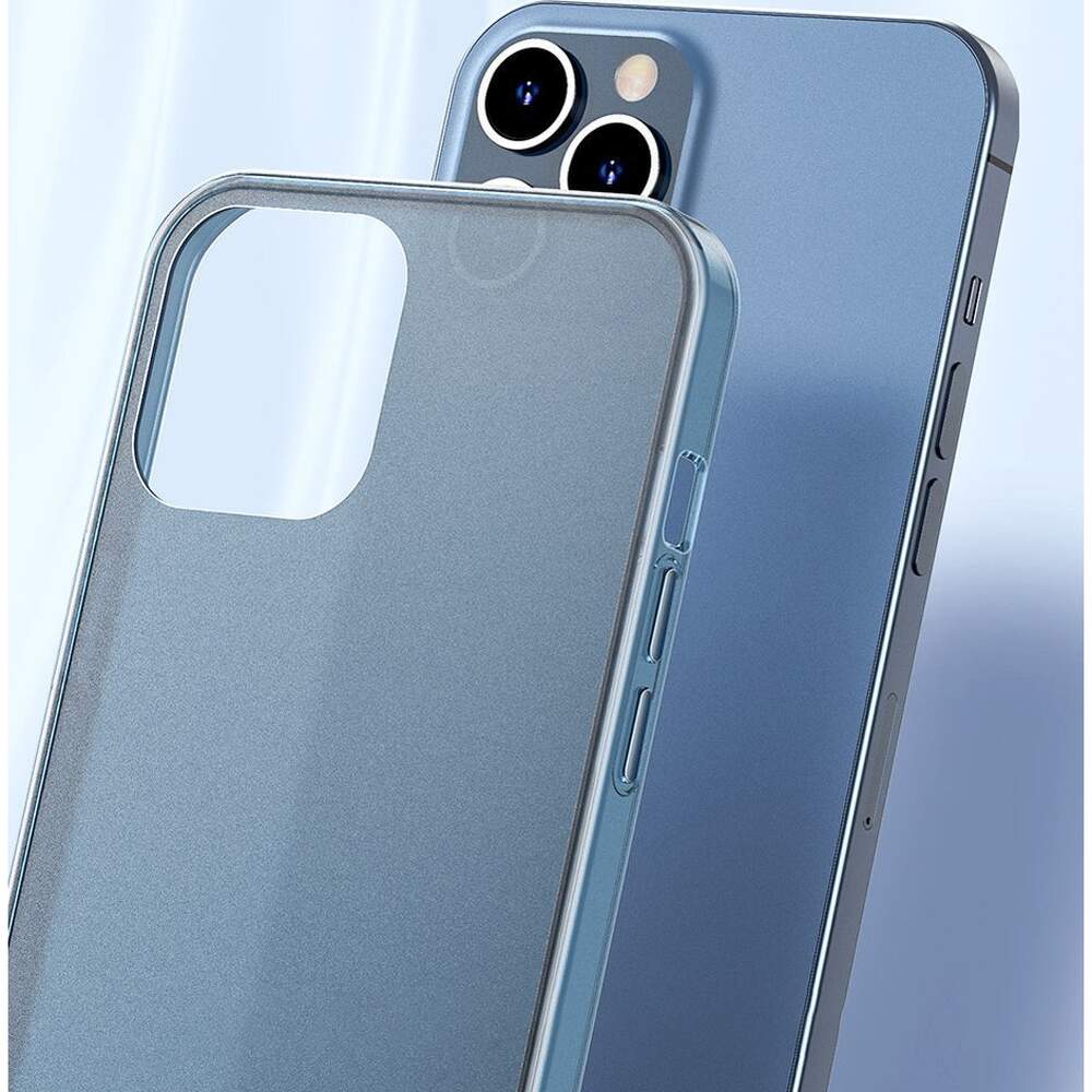 Husa iPhone 12 / 12 Pro - Baseus Glass Case Matte Navy Blue - Livrare 24h