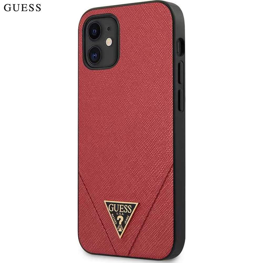 Husa iPhone 12 Mini - GUESS Saffiano Red - Livrare 24h