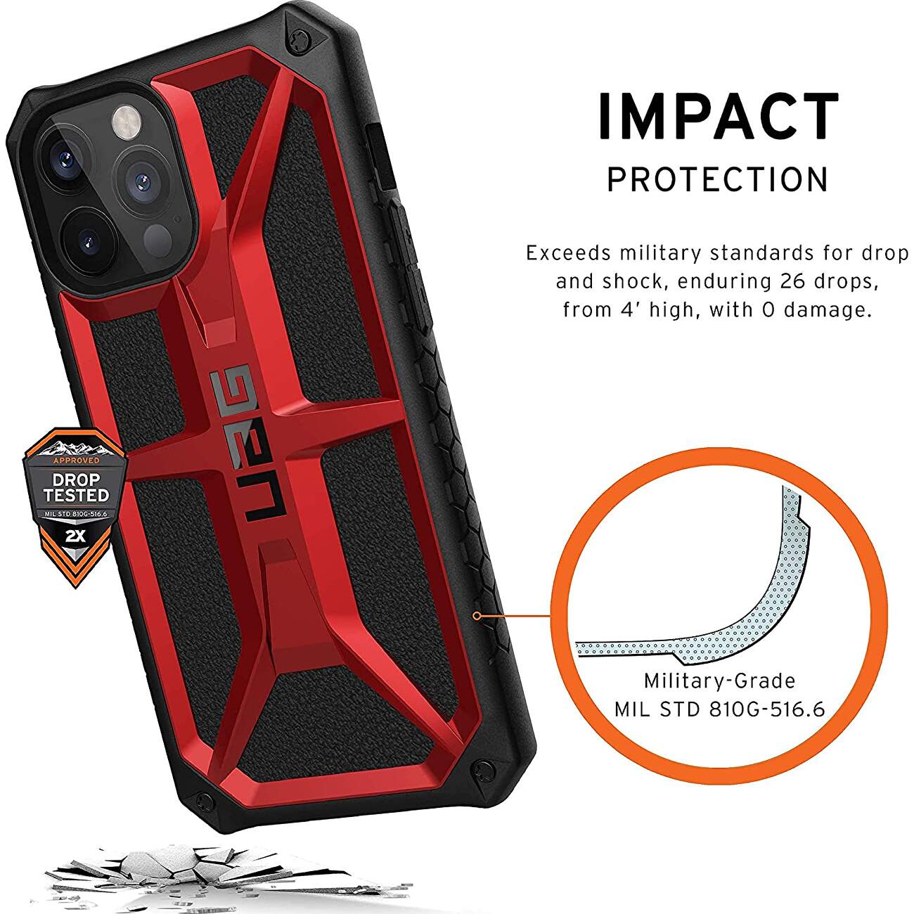 Husa iPhone 12 si 12 Pro - UAG Monarch Crimson Red - Livrare 24h