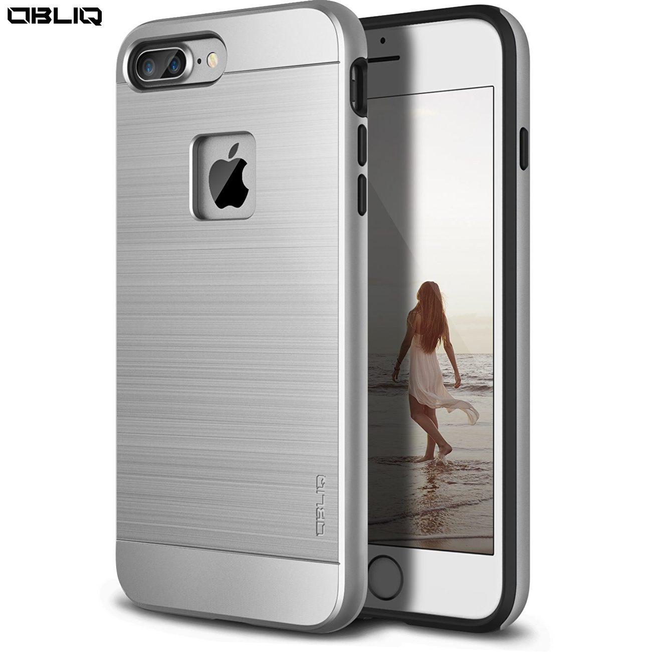 Husa iPhone 7 Plus / 8 Plus originala OBLIQ Slim Silver - Livrare 24h