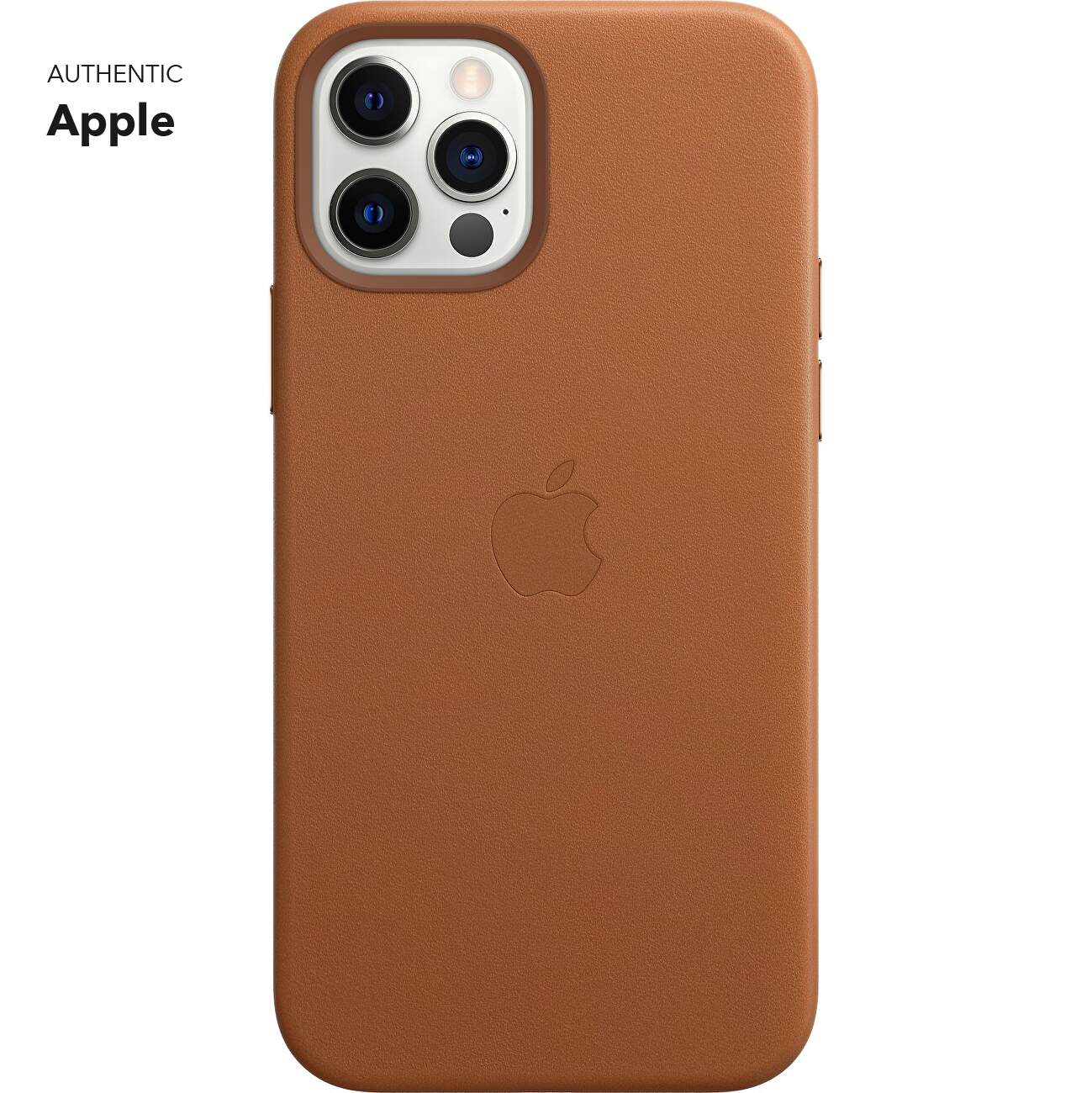 Husa originala Apple - iPhone 12 si 12 Pro Leather Case Saddle Brown cu ...