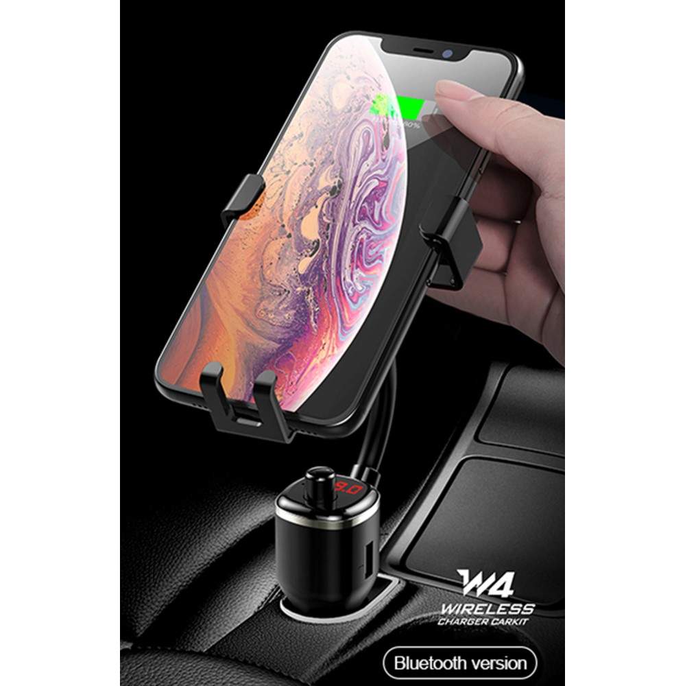 Kit incarcator auto / MP3 Player / Suport auto cu incarcare wireless ...