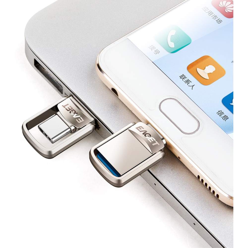Stick memorie 2 in 1 32 GB USB 3.0 + Type C 3.1 U Disk - EAGET CU20 ...