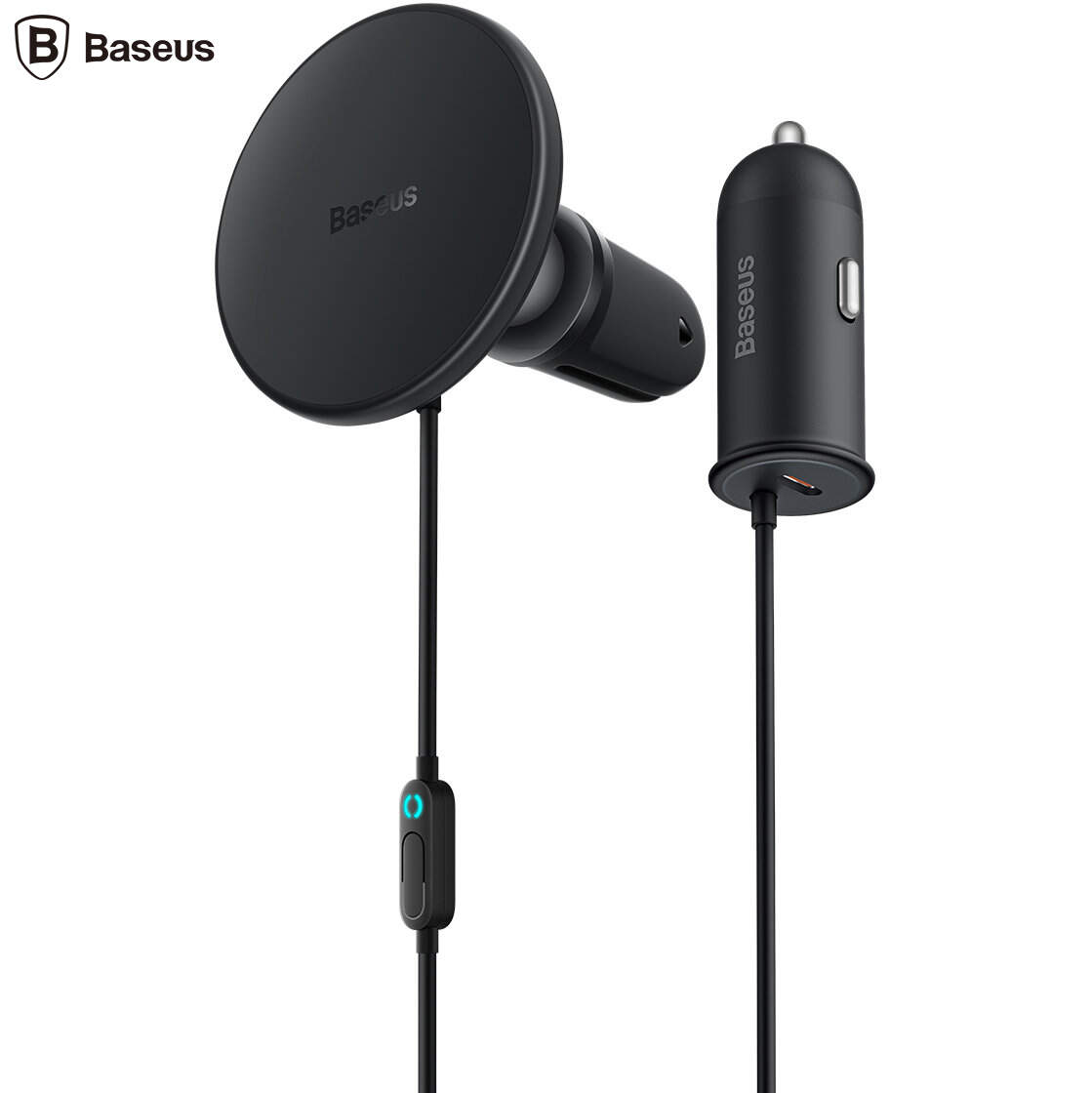 Suport auto cu incarcare MagSafe 15W si Incarcator auto 1 x USB Type C ...